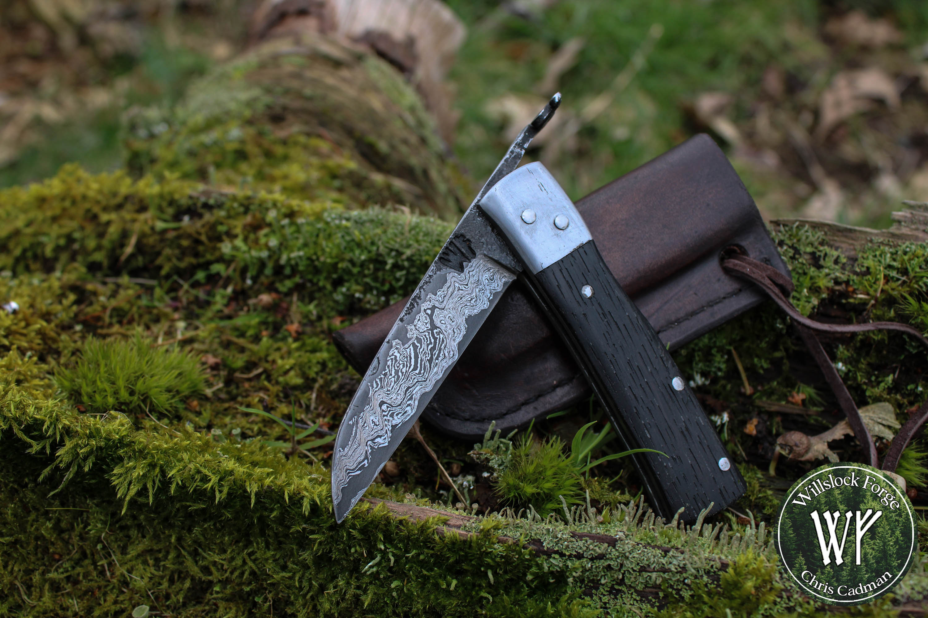 [RESERVED for J Saunders] Hand-forged Damascus Friction Folder / Patte ...